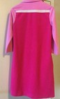 Women's Vanity Fair Robe House Dress Pink On Pink White Velour Sz 10 ...