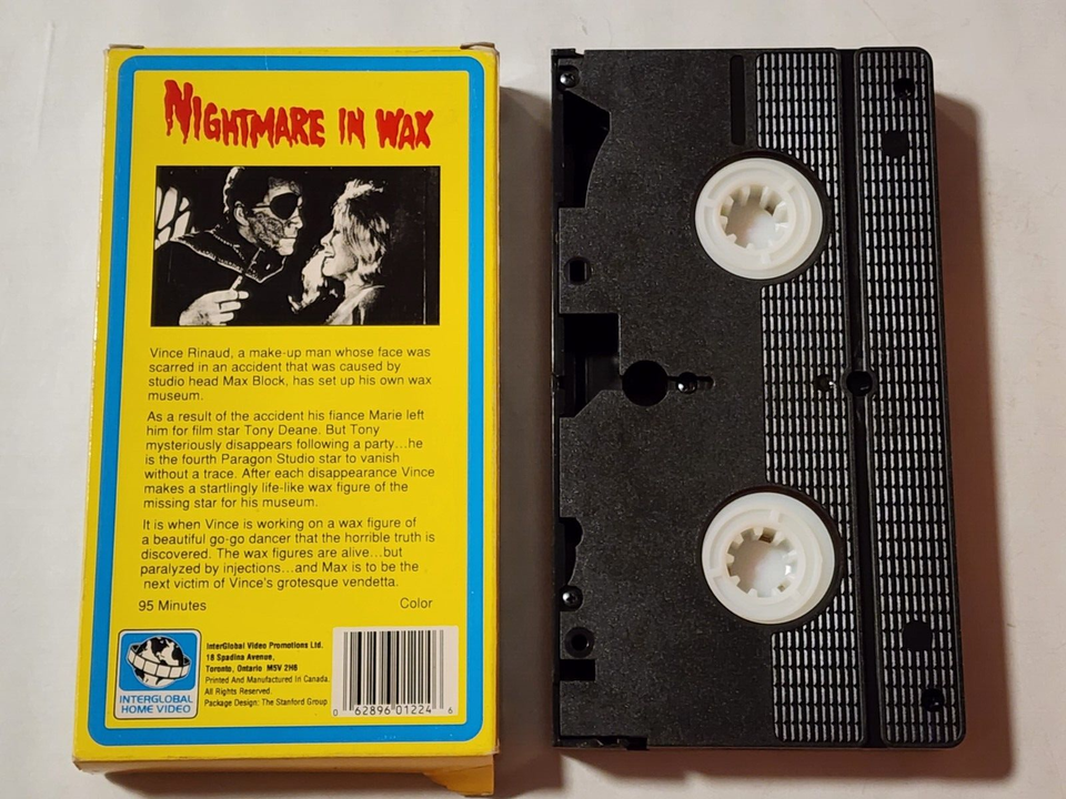 NIGHTMARE IN WAX HORROR VHS TAPE IN BOX CAMERON MITCHELL ANNE HELM ...
