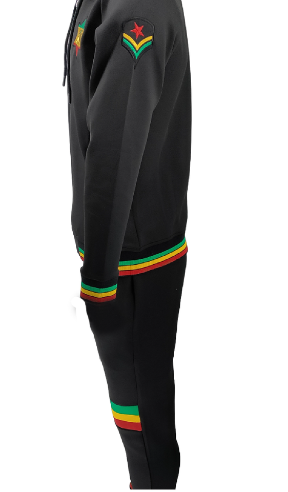 Men's Rasta Tracksuit 2 Piece Set Mens rasta Hoodie & Joggers Zip Pants ...