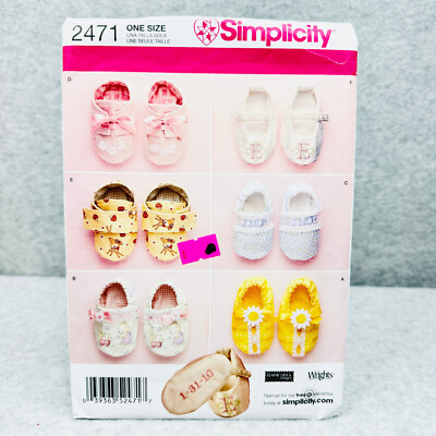 Simplicity 2471 Shoes Booties Babies One Size Sewing Pattern Elaine ...