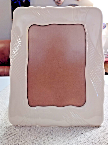 Vtg Lenox Mirage Photo Frame Large Portrait Gallery 5x7 Porcelain Ivory ...