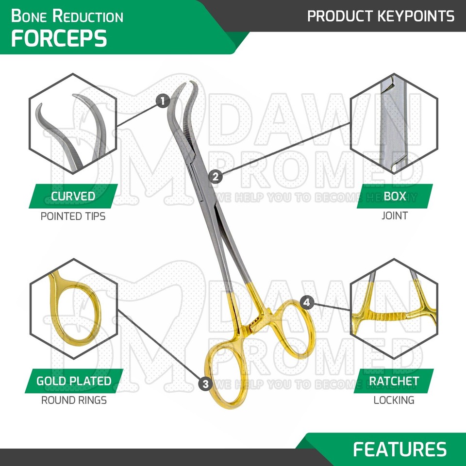 3 Pcs Plate Bone Holding Reduction Forceps 5.5" Surgical Orthopedic ...