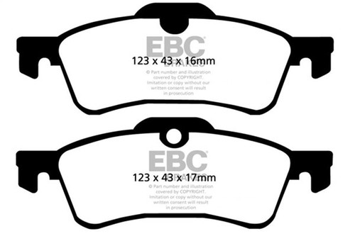 EBC Brakes DP21389 Greenstuff 2000 Series Sport Brake Pads Fits 02-03 ...