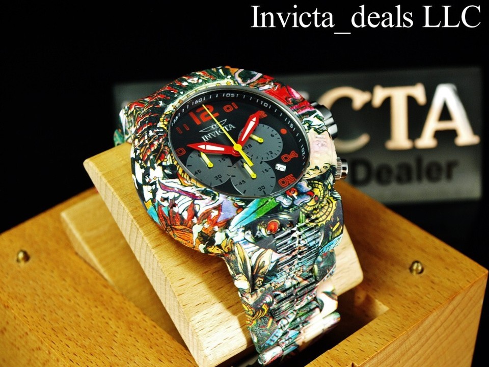 Rare Invicta Men's 52mm GRAND Pro Diver GRAFFITI Chronograph ...