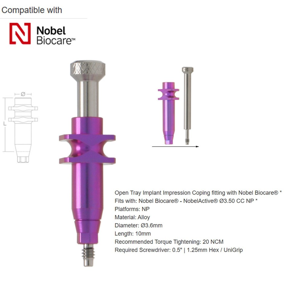 US Dental Impression Coping Open Closed Tray for Nobel Biocare Active ...