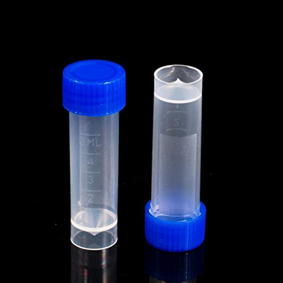 200Pcs Graduated Vial Storage Container Test Tubes 5Ml with Screw Caps ...