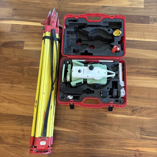 Leica Total Station Model TS06 5” COMPLETE KIT. With Stand, Prism, Rods ...