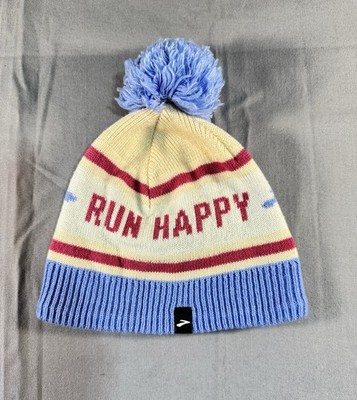 Brooks Run Happy Pom Beanie Unisex Hat Sportswear Winter Ski OSFM | eBay
