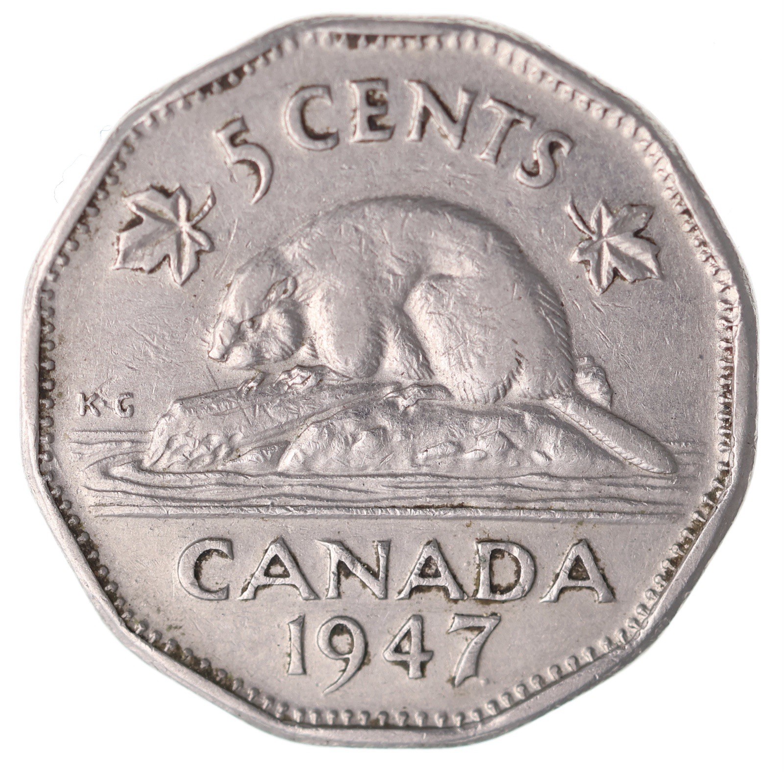1947 Canada 5 Cents Dot - F/VF - Lot#13704 | eBay