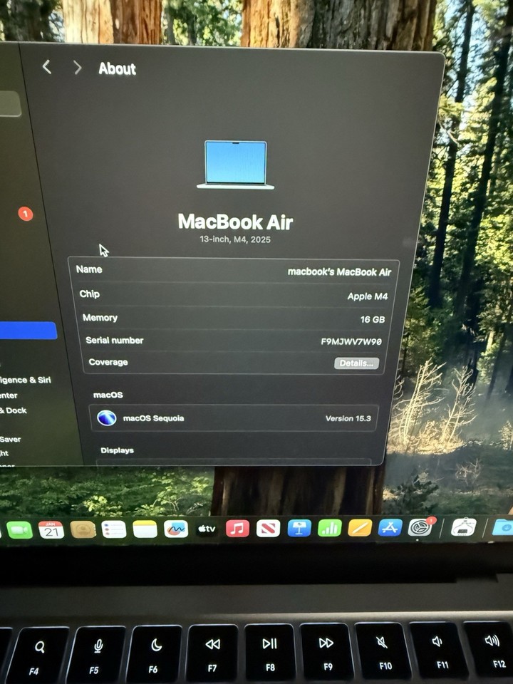Apple MacBook Air 13-inch M4 2025 Sky Blue 16GB RAM 256GB SSD Bluetooth ...