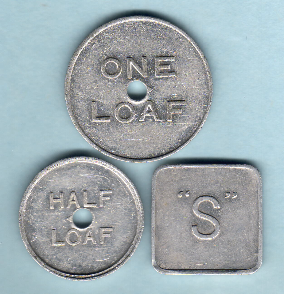 Australia. BREAD TOKENS. Boolaroo Co-Op Society Ltd x 3 different. EF ...