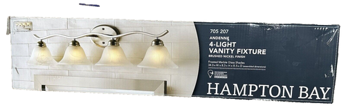 HAMPTON BAY ~ 705 207 Andenne 4-Light Brushed Nickel Vanity Light ~ New ...
