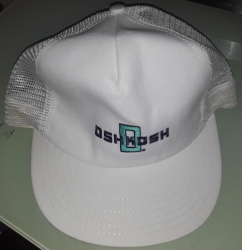 vintage p OSH KOSH OSHKOSH white trucker mesh snapback cap hat made in ...
