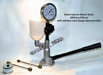 DIESEL INJECTOR NOZZLE POP TESTER DUAL SCALE STAINLESS STEEL GAUGE ...