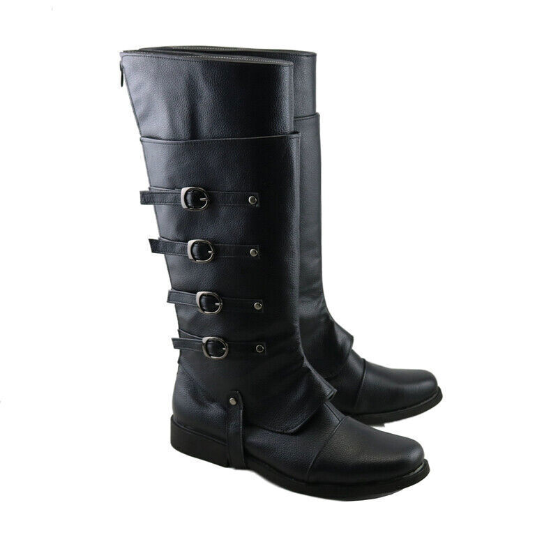 Devil May Cry 5 Vergil Dark Slayer Boots Cosplay Black Fake Leather ...