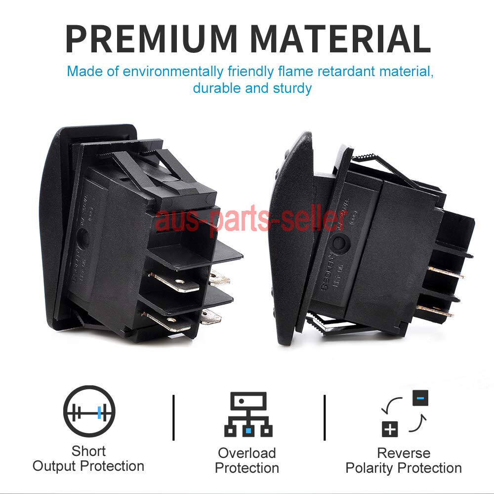 4Pcs Rocker Switch 12v 20 Amp Waterproof On/Off Boat Marine SPST Green ...