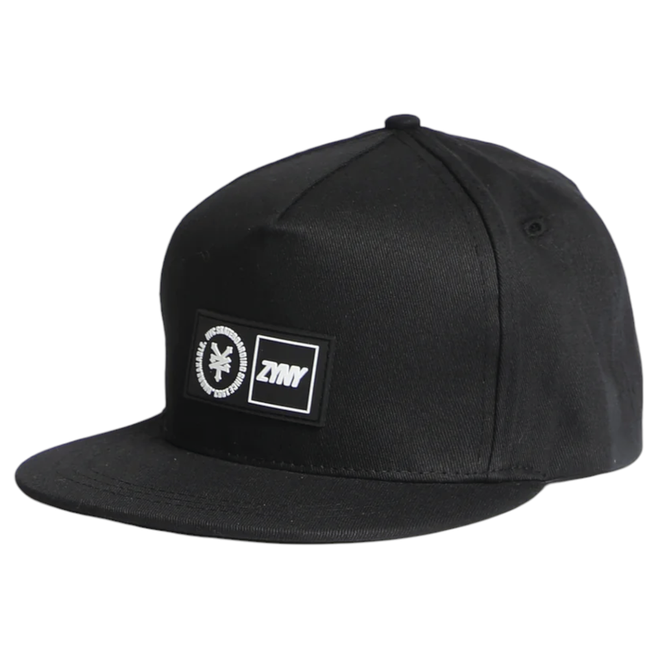 Zoo York Patch Logo Black Flat Brim Snapback Cap Hat | eBay