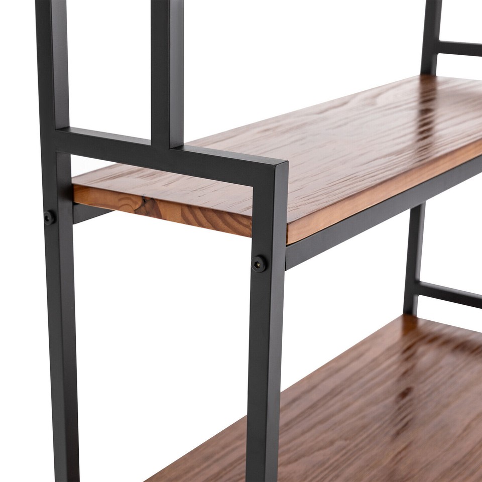 3-layer Rustic Plant Stand Rolling Plant Shelf Indoor Outdoor, Metal ...