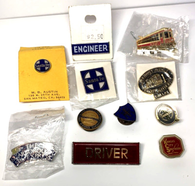 11 VINTAGE RAILROAD/TRANSIT AUTHORITY LAPEL PINS ASSORTMENT | eBay