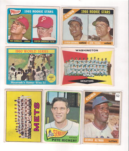 1961-1965 Vintage Baseball Card Starter Lot x7- 1961 Topps #312, RC's ...
