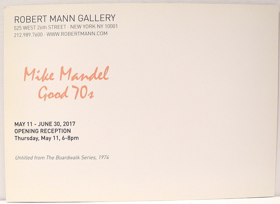 Mike Mandel Good 70s Robert Mann Invitation Card 4.25 x 6 | eBay