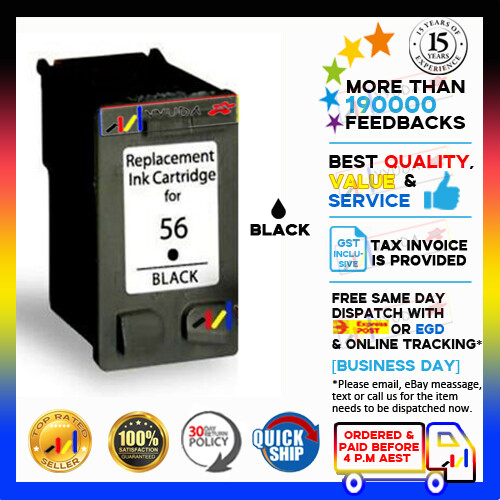 1 x Yyuda NoN-OEM HP56 BLACK INK CARTRIDGE for HP PHOTOSMART 2410 2510 ...