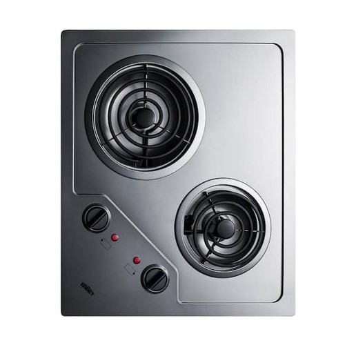 21 in. Coil Electric Cooktop in Stainless Steel with 2 Elements ...