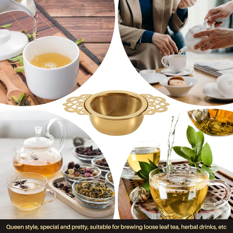 Stainless Steel Tea Strainer with Drip Bowl Easy Clean Loose Leaf Hanging7066 | eBay UK