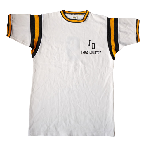 Vintage 70s Cross Country Shirt Mens Medium School Running Ringer Nylon ...
