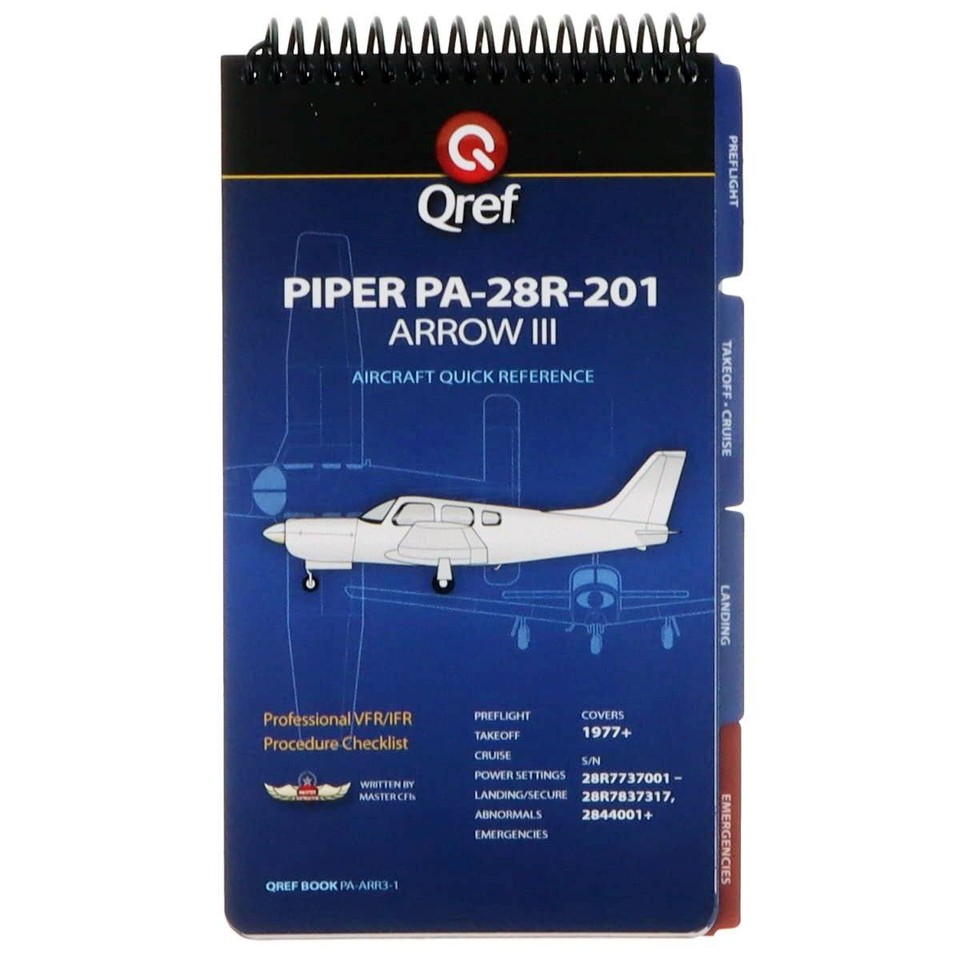 NEW Qref Piper Arrow III PA-28R-201 (1977+) Pilot Aircraft Procedures ...