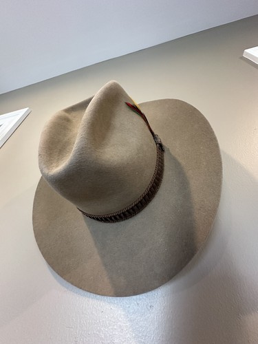 Stetson Vintage 7 1/2 Cowboy Ranch Hat JBS Brand Pin 4x Beaver Felt ...