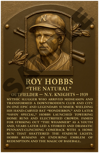 ROY HOBBS / ROBERT REDFORD—Hall of Fame Plaque 11x17 Glossy Poster—"The ...