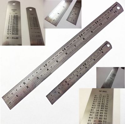 Metal Rulers Steel Stainless X2 Engineers Measuring Tools Carpenters ...