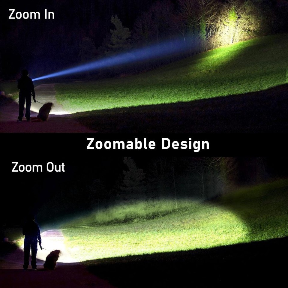 500000 Lumens Torches LED Super Bright Rechargeable Flash Light ...