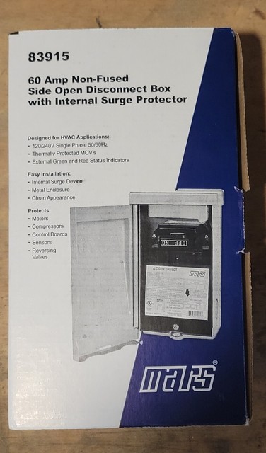 Mars 83915 60a Non-fused A/c Disconnect W/ Side Open for sale online | eBay