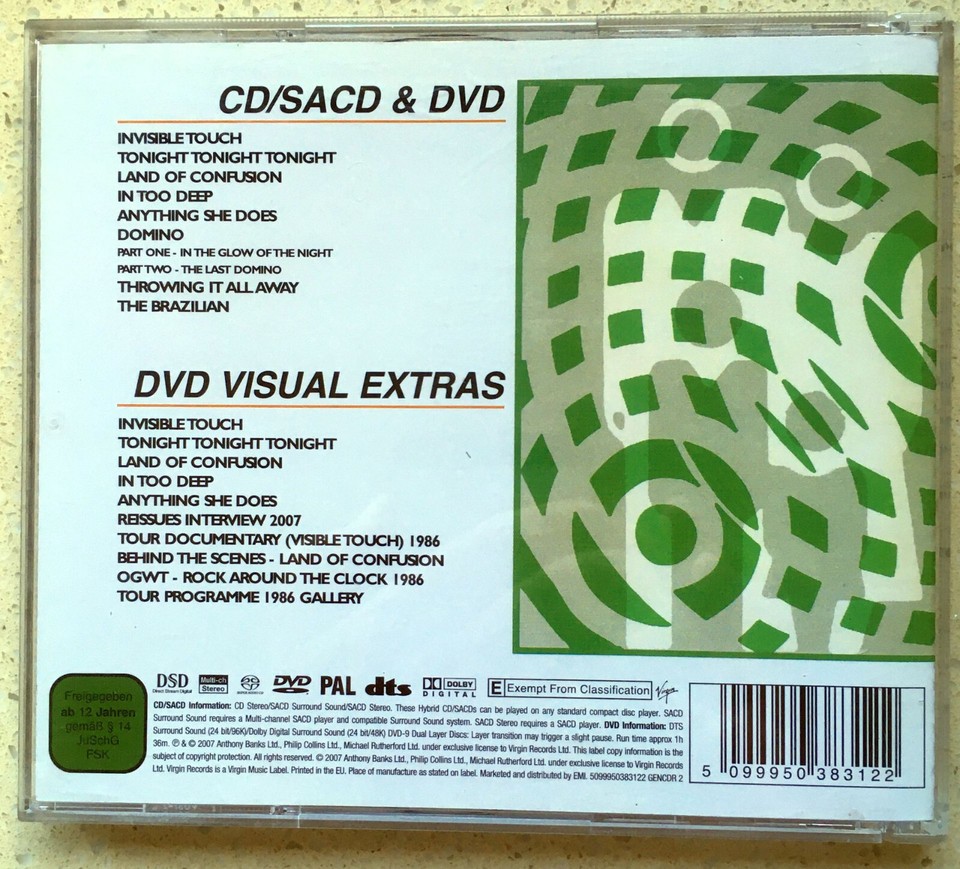 Genesis - Invisible Touch CD + DVD SACD DSD 5.1 Surround DTS Remastered ...