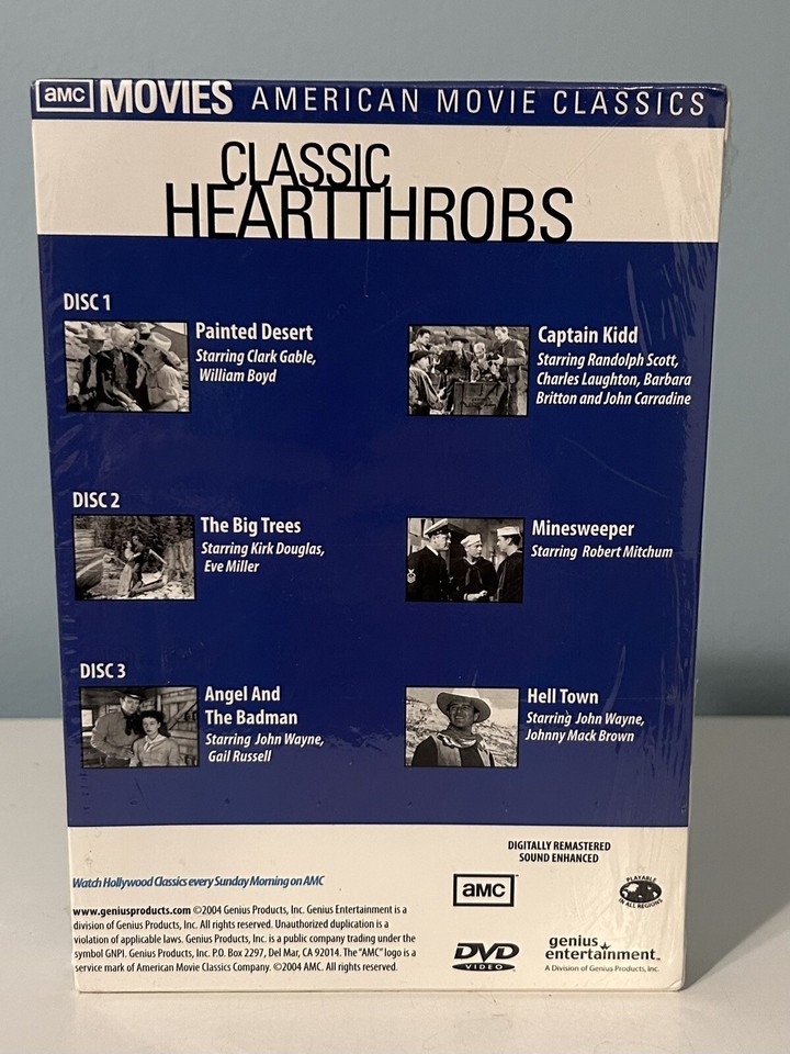 AMC Classic Heartthrobs DVD (6 Movie Set, 3 Disc) NEW SEALED | eBay