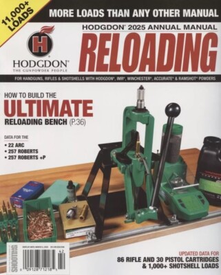 HODGDON 2025 Annual Manual Reloading Guide Magazine Handgun Rifle BRAND ...