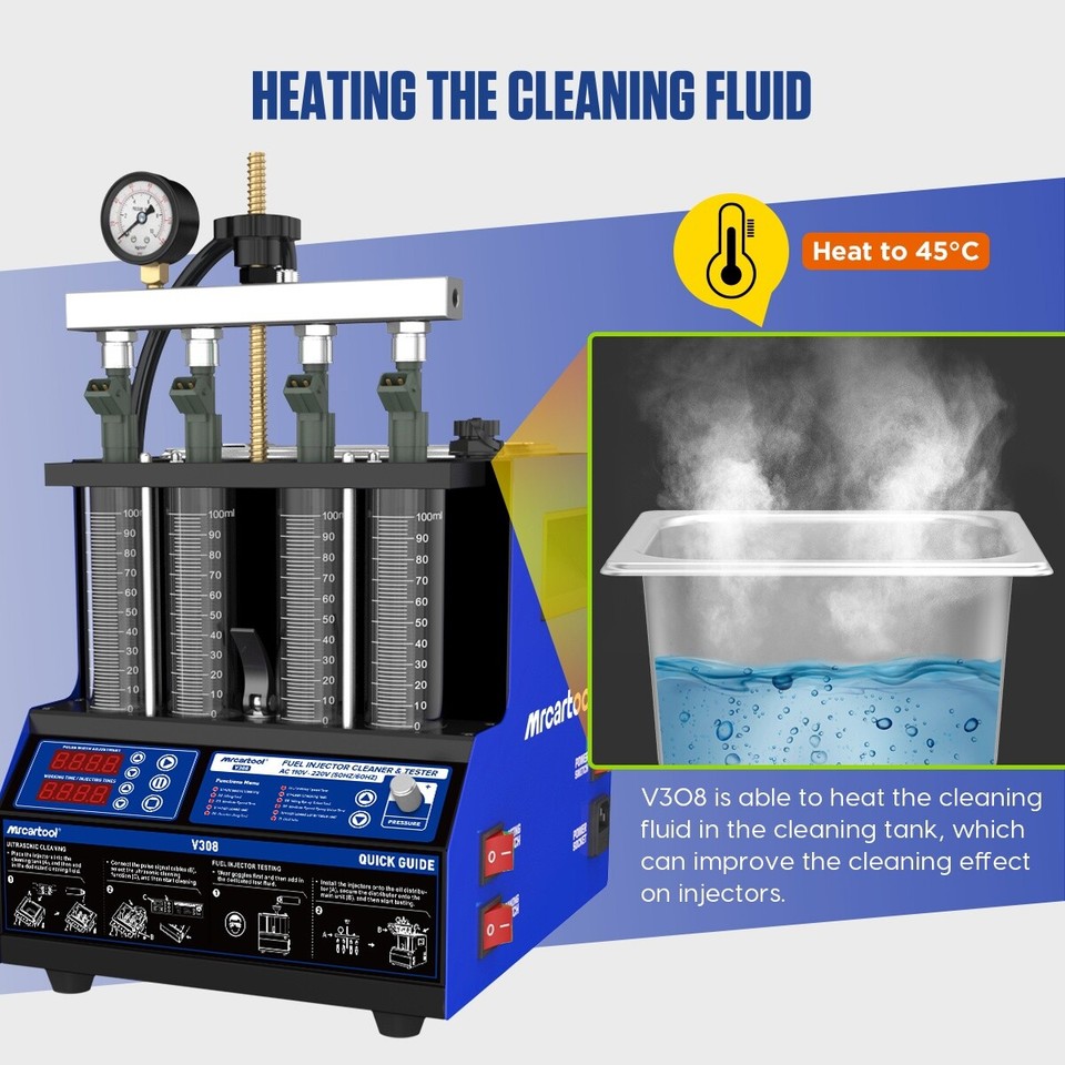 Automotive Ultrasonic Fuel Injector Cleaner Tester Injector Cleaning ...