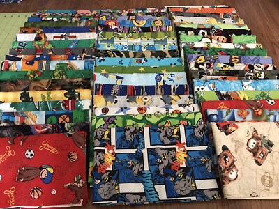 Boys 15 fat quarters fabric bundle no duplicates 100% cotton high ...