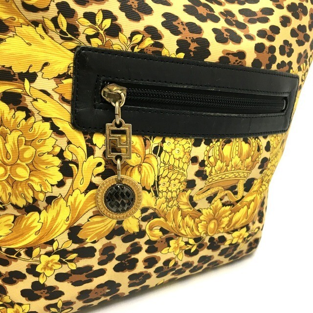Gianni Versace Leopard Women's Backpack Rucksack Bag PVC Leather Yellow ...