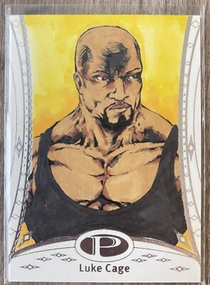 2014 UPPER DECK MARVEL PREMIER BOBBY BREED 1/1 SKETCH CARD - LUKE CAGE ...