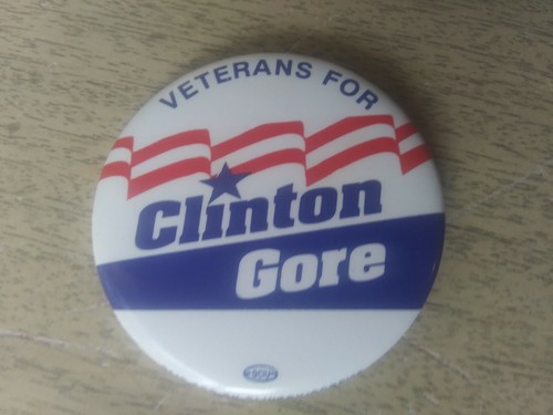 Veterans For Bill Clinton Al Gore Pin Back Campaign Presidential Button ...