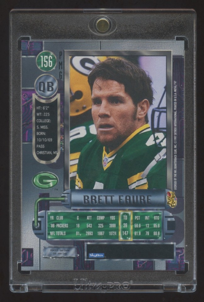 1997 METAL UNIVERSE Brett Favre PRECIOUS METAL GEMS RED SP NO SERIAL ...