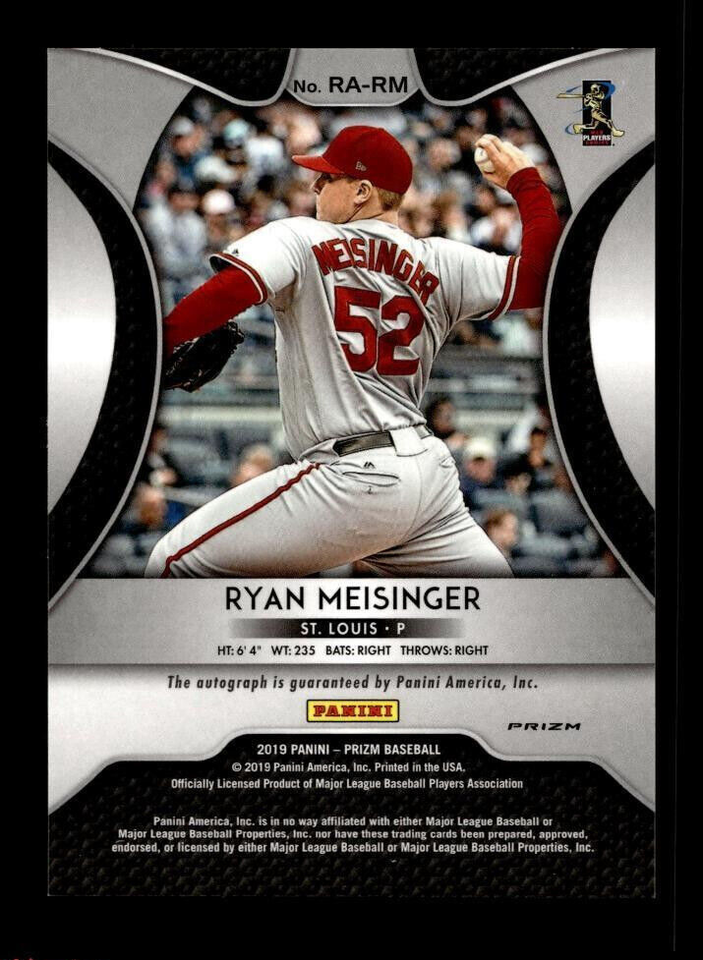 2019 Panini Prizm Rookie Autographs Prizms Blue #54 Ryan Meisinger ...