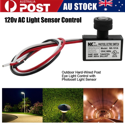 Photoelectric Switch 120V AC Photocell Light Switch Sensor for Outdoor ...