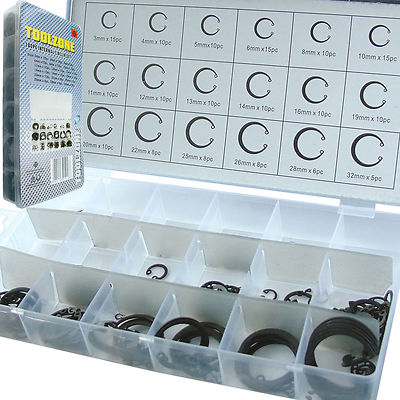 Assorted Circlip set / 180pc mixed size internal Cir Clips ...