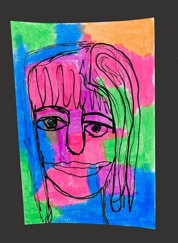 Woman Portrait Painting Naive Primitive Outsider 4x6 Wall Art April ...