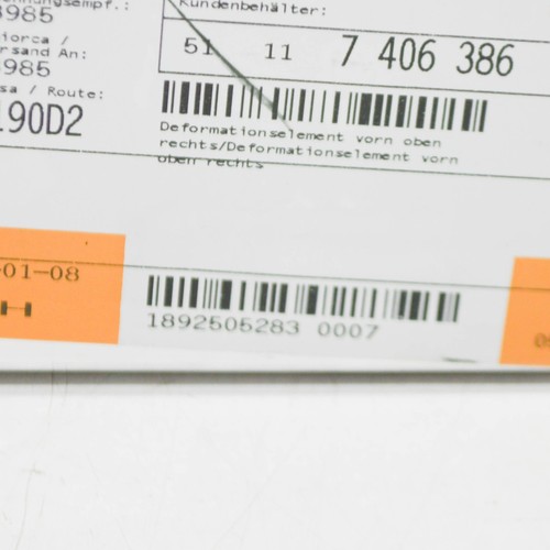 BMW X1 F48 FRONT BUMPER RIGHT DEFORMATION ELEMENT 51117406386 2015 NO🇺🇸 ...