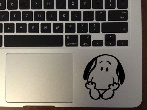 Snoopy Smiling Decal - Computer Bumper Window Sticker Charlie Brown ...